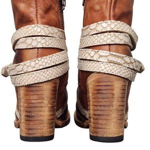 Freebird by Steven | Shoes | New Freebird By Steven Balboa Tan Rust Multi Croco Belted Strappy ...